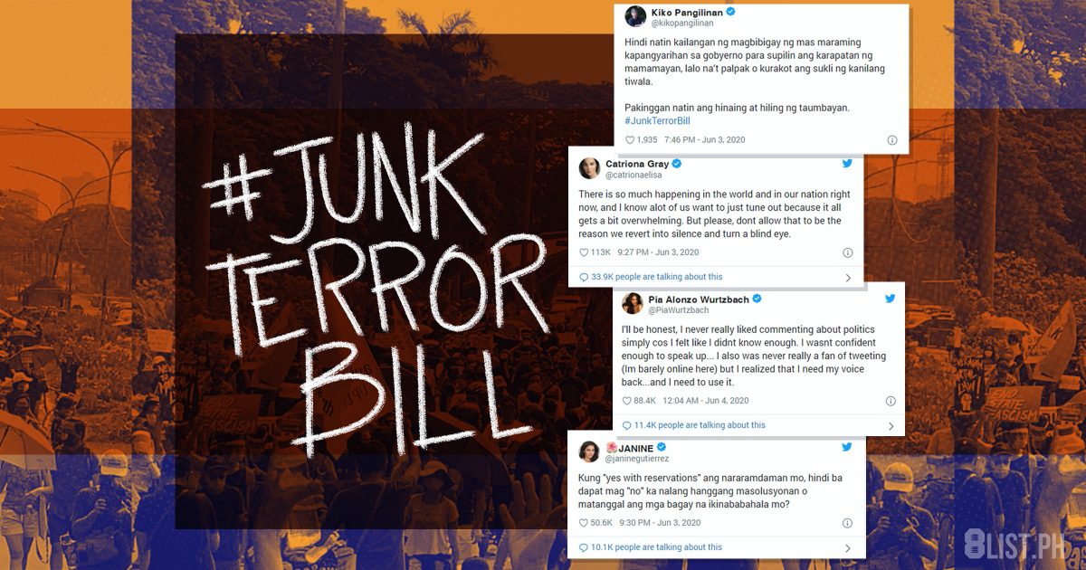 Filipino Celebrities and Personalities Join Plea to Junk Terror Bill ...