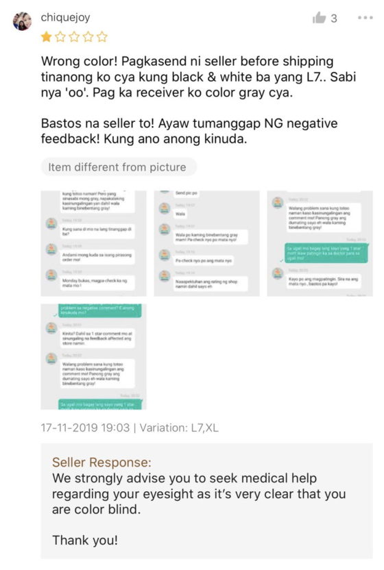 Online Seller Has Hilarious Comebacks For Shopee One Star Reviews