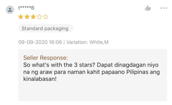 Online Seller Has Hilarious Comebacks For Shopee One Star Reviews