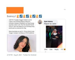 Buknoy Addresses Rumor That He Mixed Orange Juice with Holy Water