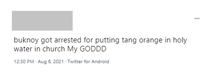 Buknoy Addresses Rumor That He Mixed Orange Juice with Holy Water