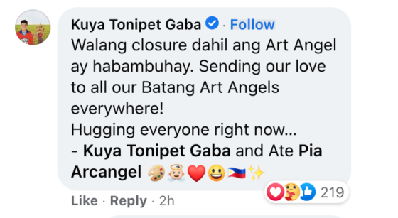 "Art Angel" Closure? Host Tonipet Gaba Comments - 8List.ph