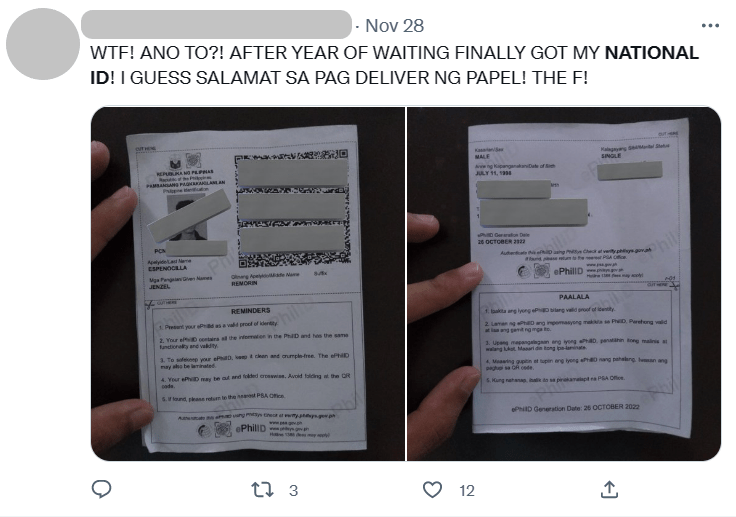 Pinoys React to National ID Printed on Bond Paper - 8List.ph