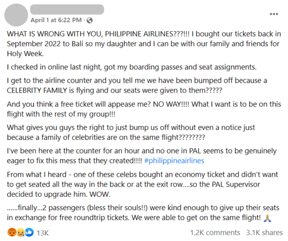 Philippine Airlines Allegedly Offloads Passengers for Celebrity Family