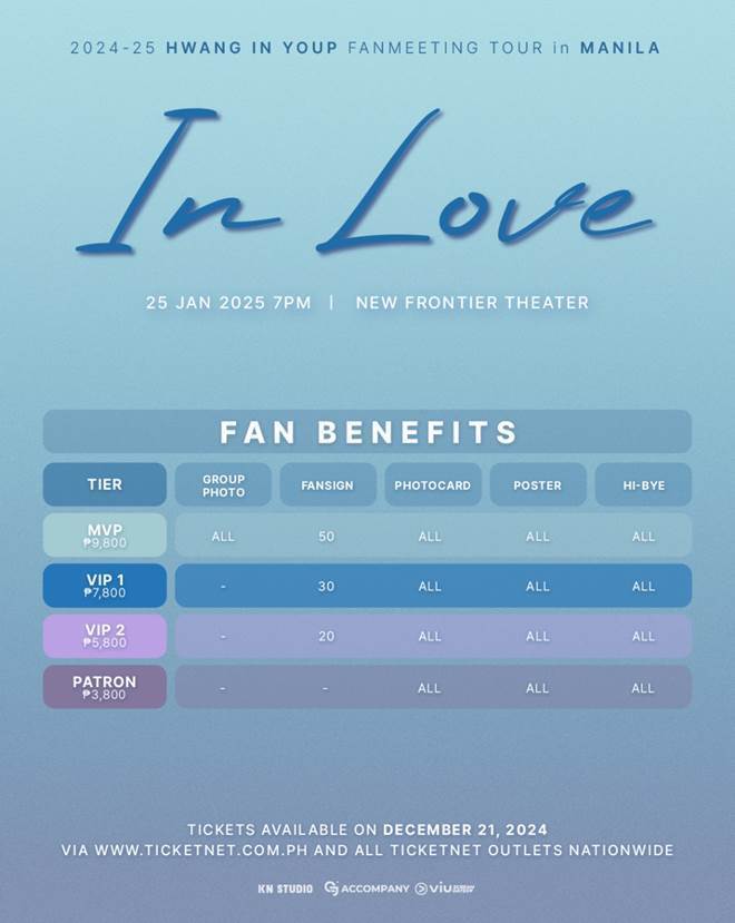 Hwang Inyoup 'In Love' in Manila; Ticket Prices, Details, Etc. - 8List.ph