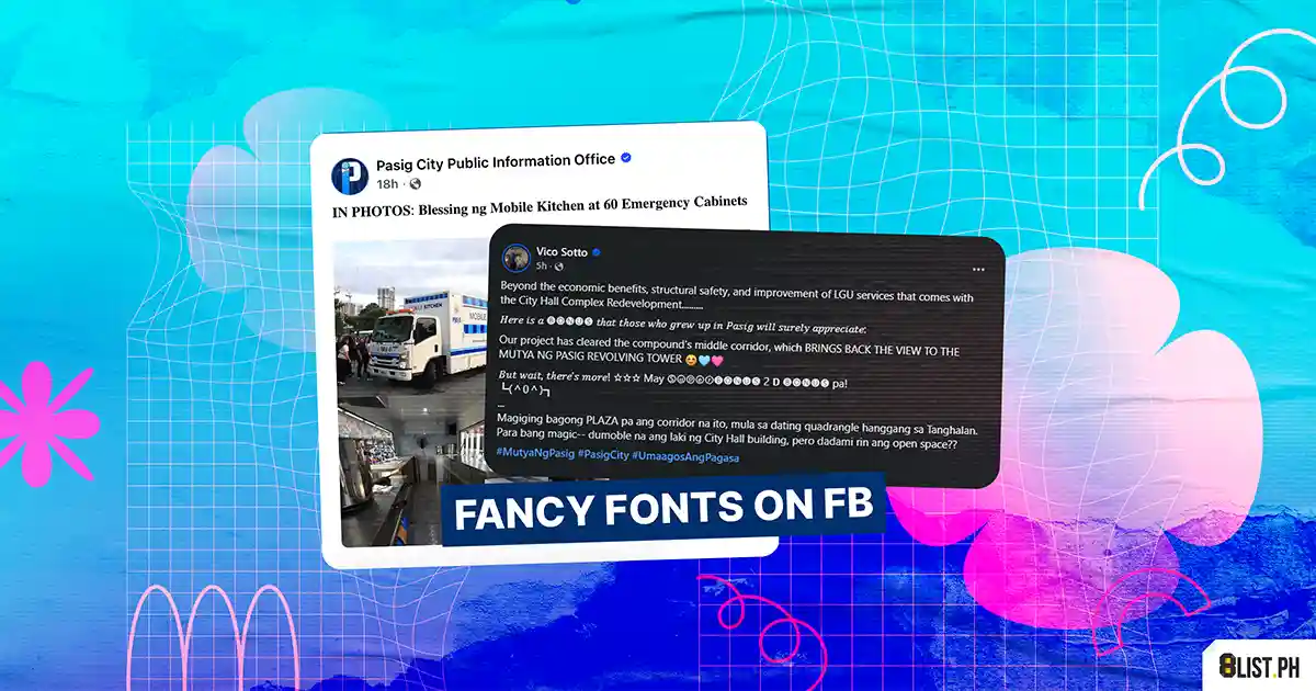 8 Types of Fancy Fonts for Facebook (and Mayor Vico Sotto) Depending on ...